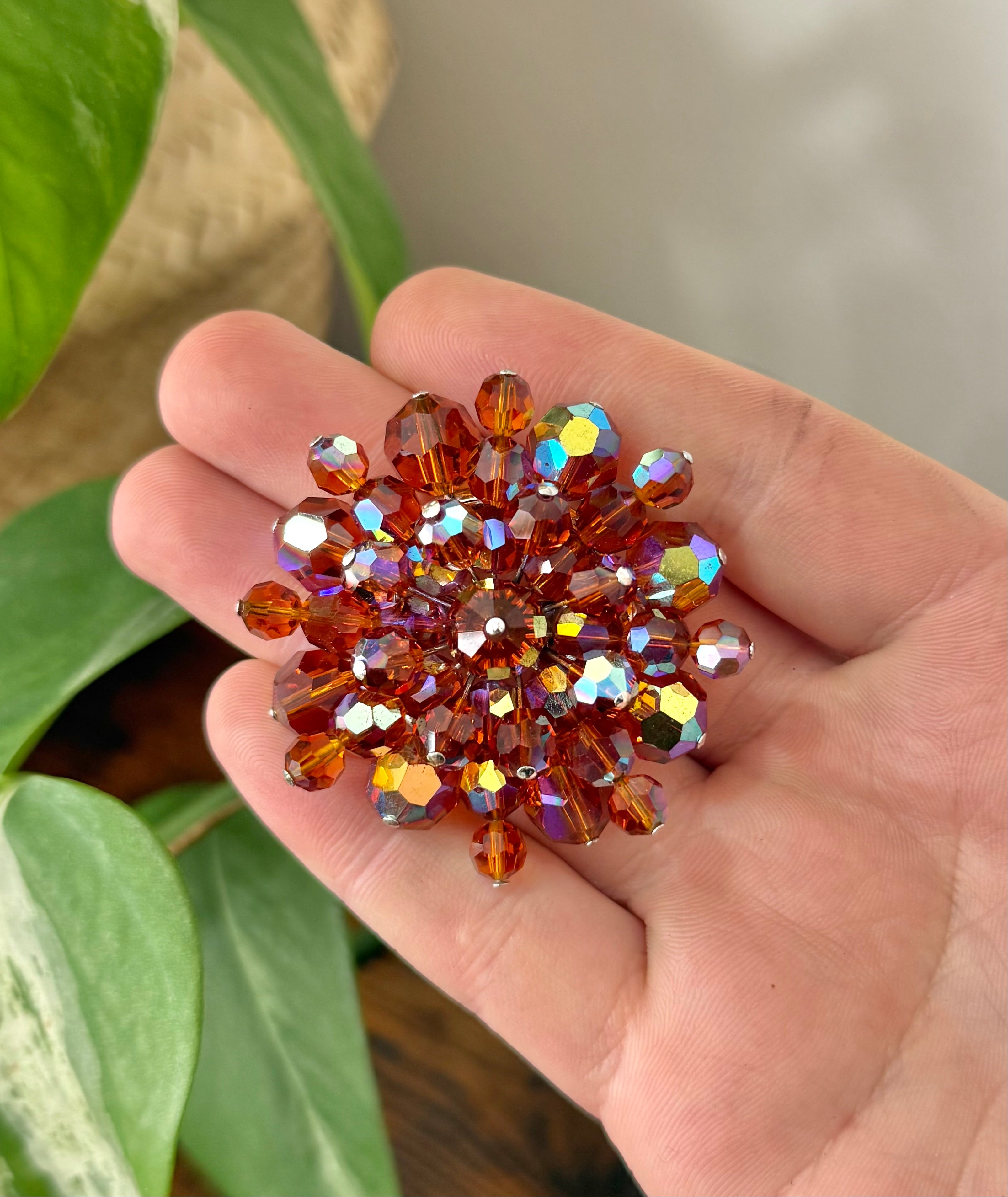 Jewel Crest Brooch | Donald Simpson Design | Orange Stones | Rare Aust ...